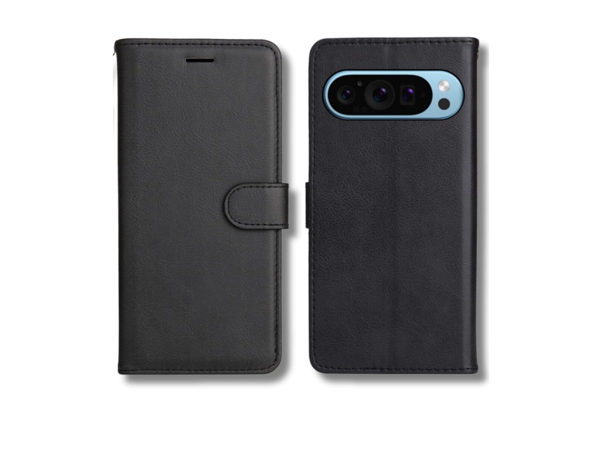 Hoesje Google Pixel 10 Pro XL Zwart Lederen Look Met Pasjeshouder ...